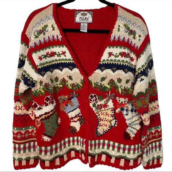 Vintage | Sweaters | Vintage Tiara International Embroidered Christmas ...